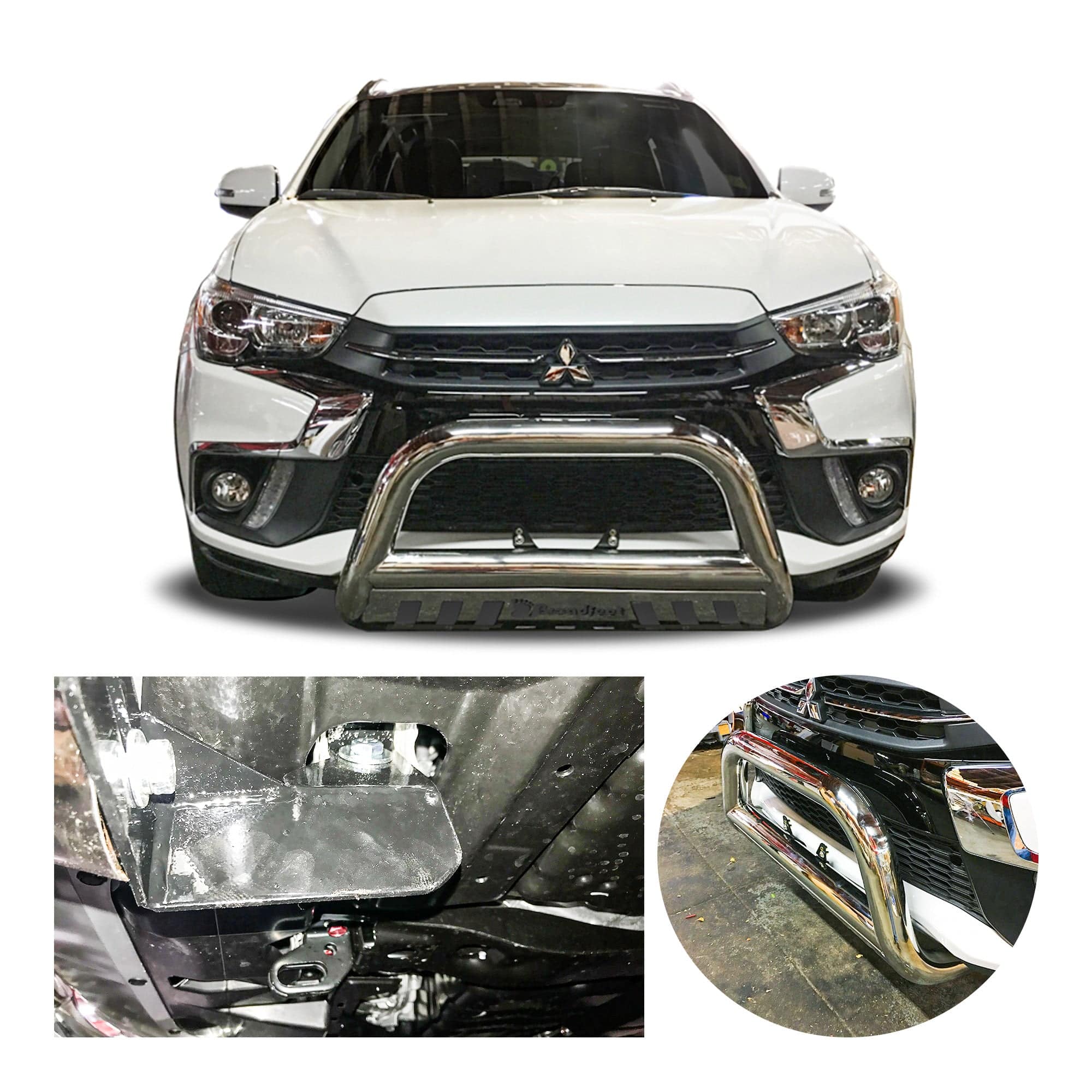 fits Mitsubishi Outlander Sport 2011-2021 Front Bull Bar with Skid Plate