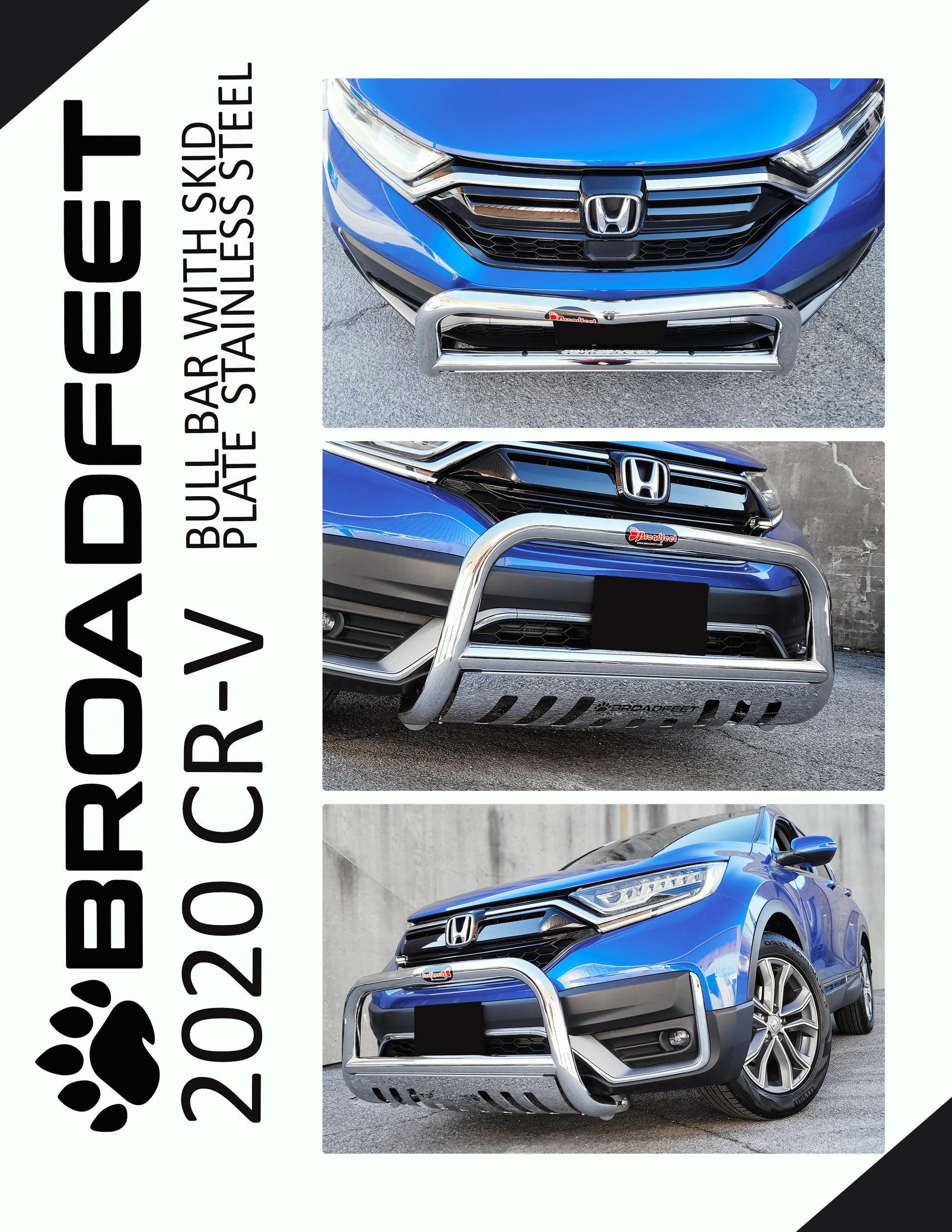 fits Honda CR-V 2017-2022 Front Bull Bar with Skid Plate (DW6) Bumper Guard
