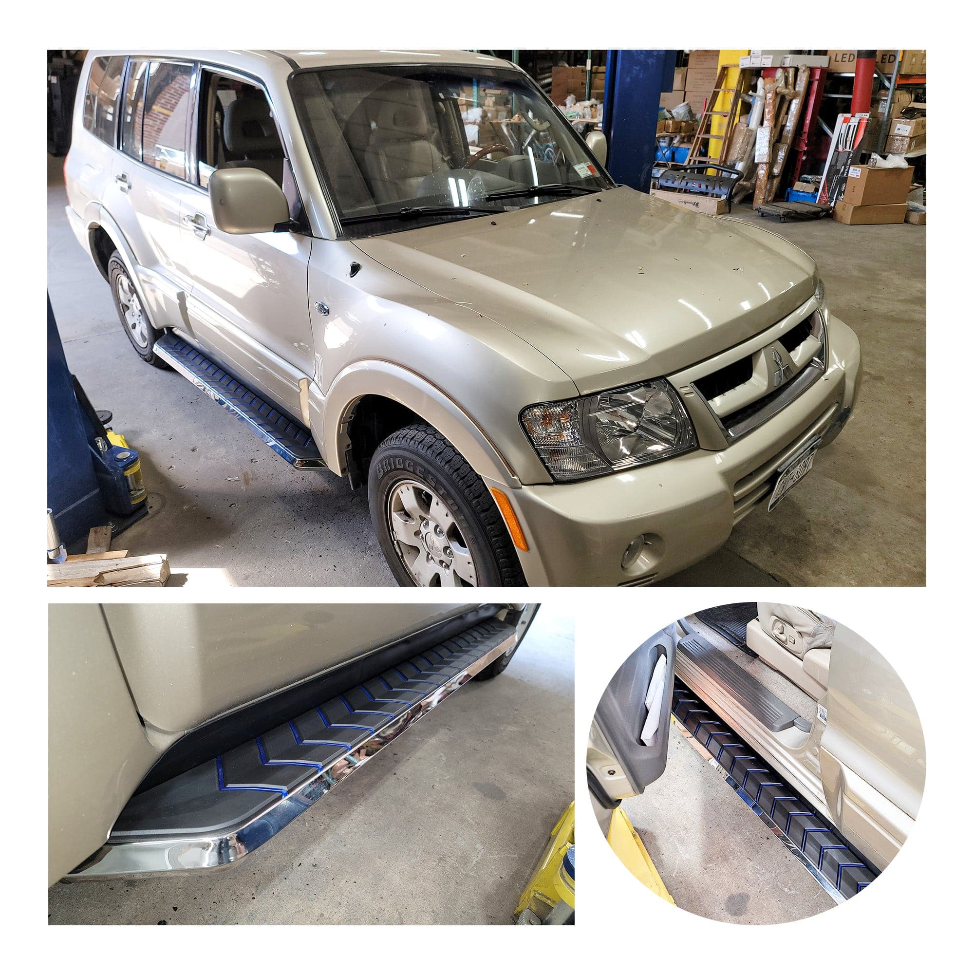 fits Mitsubishi Montero 2002-2005 Running Boards - R44 Series (RB165)